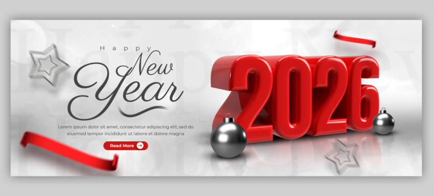 Happy New Year 2026 Celebration Social Media Cover & Banner - Photo ...